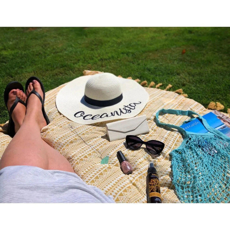 Oceanista Embroidered Floppy Beach Hat - Oceanista